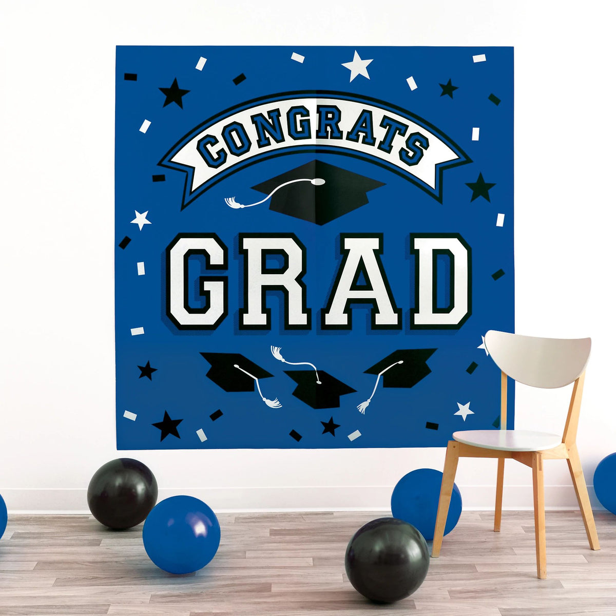 Graduation Backdrop - Blue – Party America