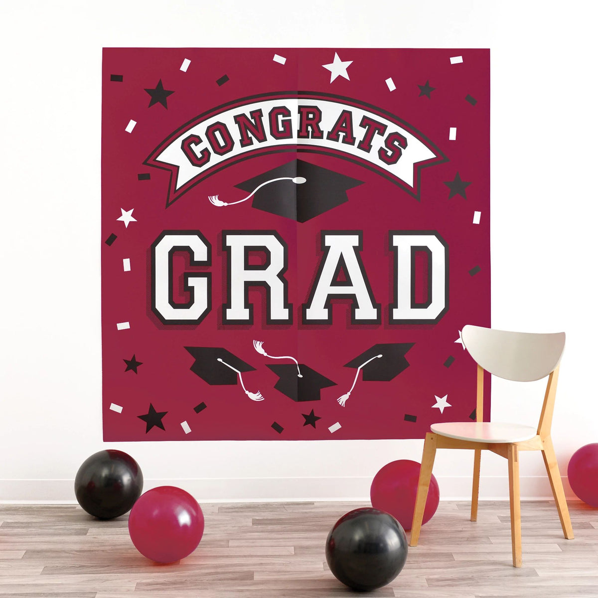 Graduation Backdrop - Maroon – Party America