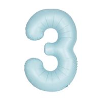 Jumbo Matte Light Blue Number 3 Balloon – Party America