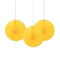 Yellow Solid 6" Tissue Paper Fans 3ct – Party America