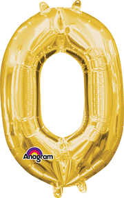 Air-Filled Gold Number 0 Balloon | Party Supplies, Decorations & Favors ...